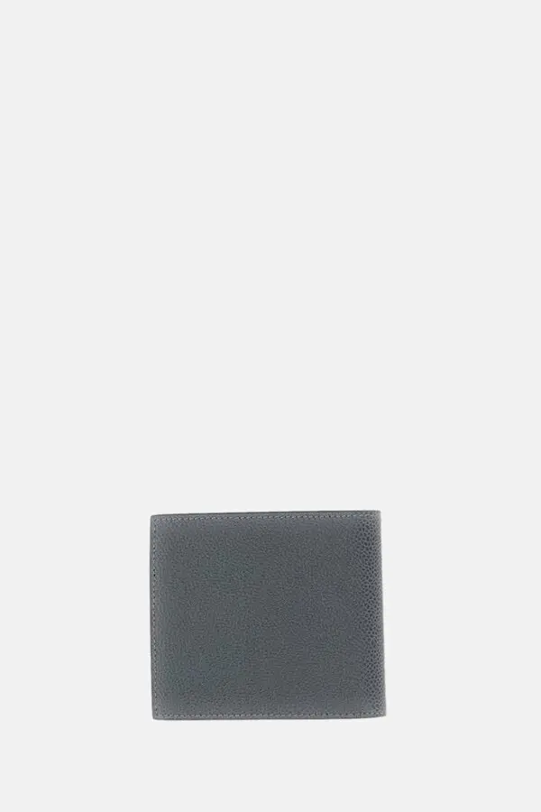 Thom Browne Billfold W/ Rwb Stripe In Pebble Grain Leather