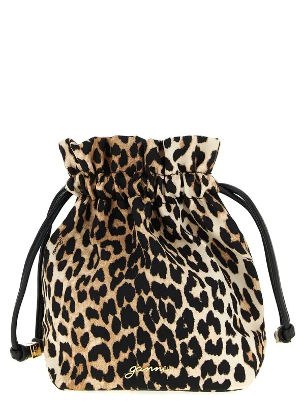 GANNI Animal Print Pouch - Brown