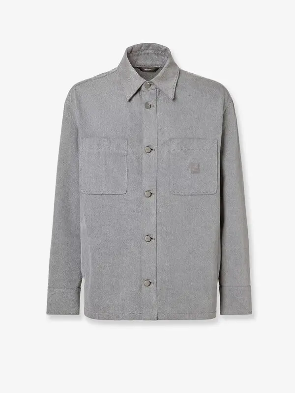 Fendi Stone Bleached Denim Jacket - Gray