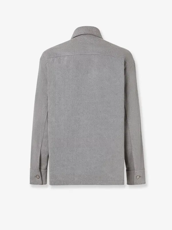 Fendi Stone Bleached Denim Jacket - Gray