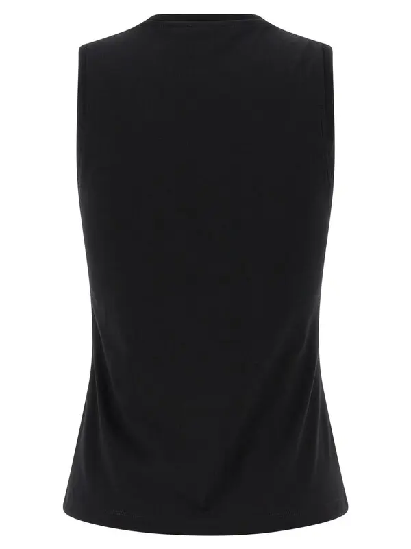 Balmain Paris Print Sleeveless Top - Black