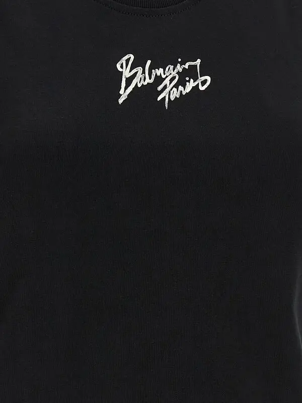 Balmain Paris Print Sleeveless Top - Black