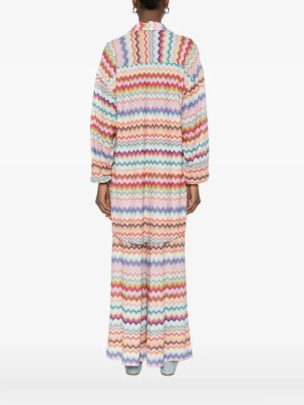 Missoni Viscose Zigzag Pattern Button-up Shirt