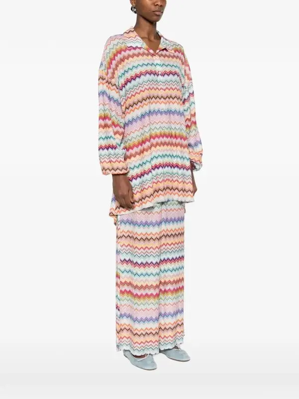 Missoni Viscose Zigzag Pattern Button-up Shirt