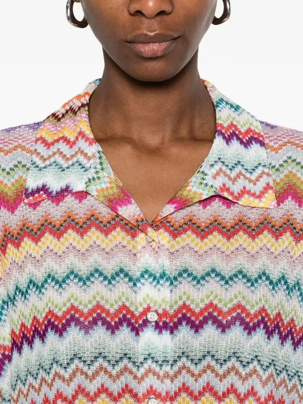 Missoni Viscose Zigzag Pattern Button-up Shirt