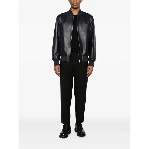 Mackage Leather Bomber Jacket - Blue
