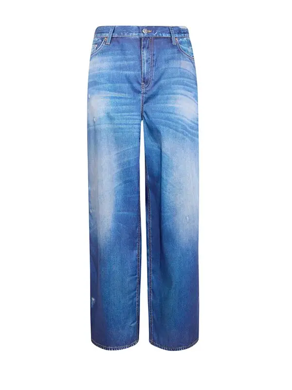 GOLDEN GOOSE Journey Boyfriend Denim Pants With Print - Multicolor