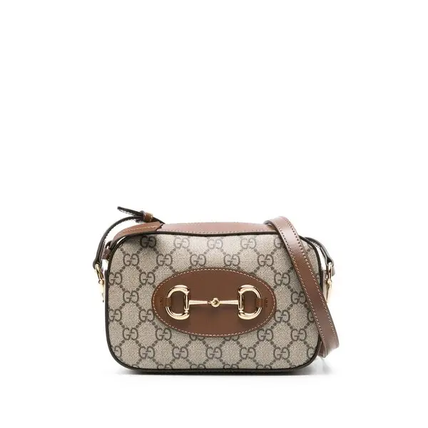 Gucci Shoulder Bag With Horsebit Detail - Brown