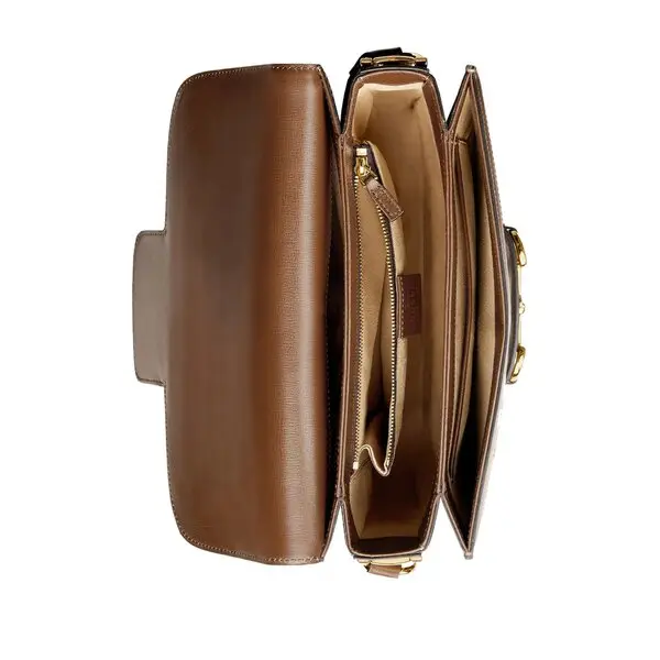 Gucci Shoulder Bag With Horsebit Detail - Cream