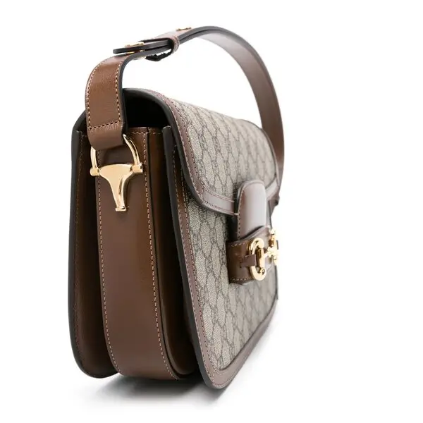 Gucci Shoulder Bag With Horsebit Detail - Cream