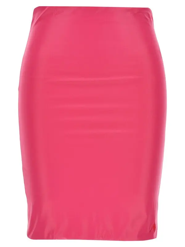 Attico Wet Effect Lycra Mini Skirt - Pink