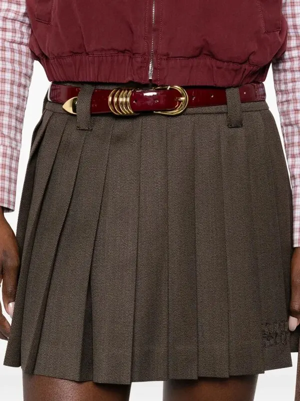 Miu Miu Pleated Wool Skirt - Multicolor