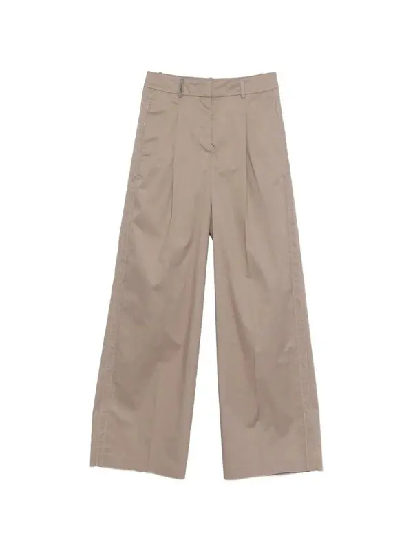 Peserico Cotton Wide-leg Pants Made In Italy - Multicolor