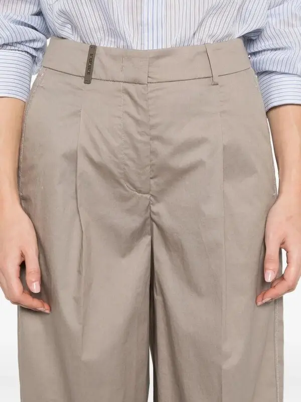 Peserico Cotton Wide-leg Pants Made In Italy - Multicolor