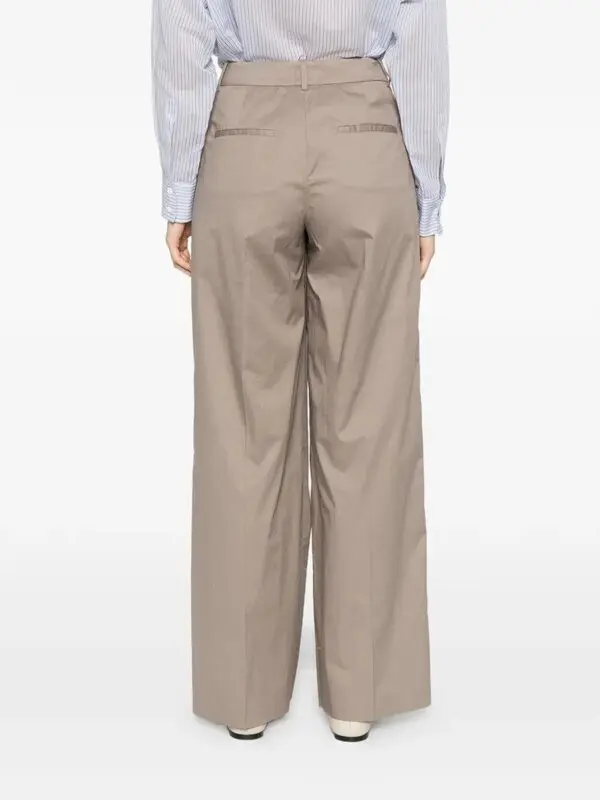 Peserico Cotton Wide-leg Pants Made In Italy - Multicolor