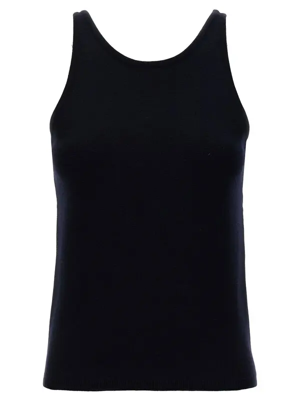 Max Mara Stretch Wool Knit Top - Blue
