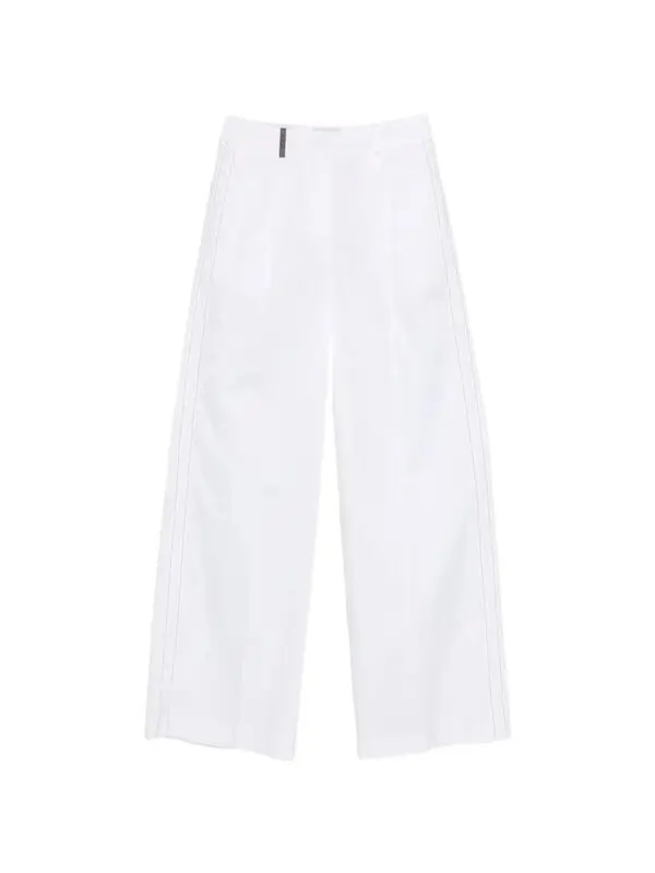 Peserico Cotton Wide Leg Pants Made In Italy