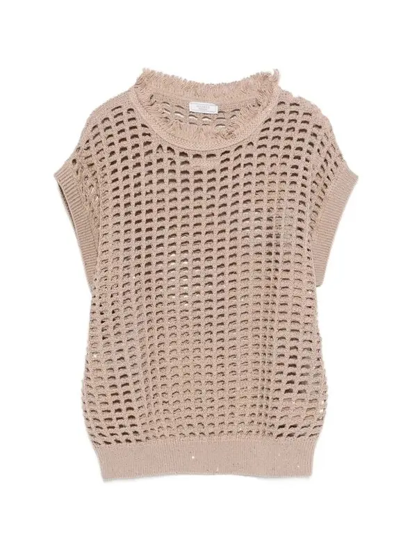 Peserico Sleeveless Crocheted Sweater