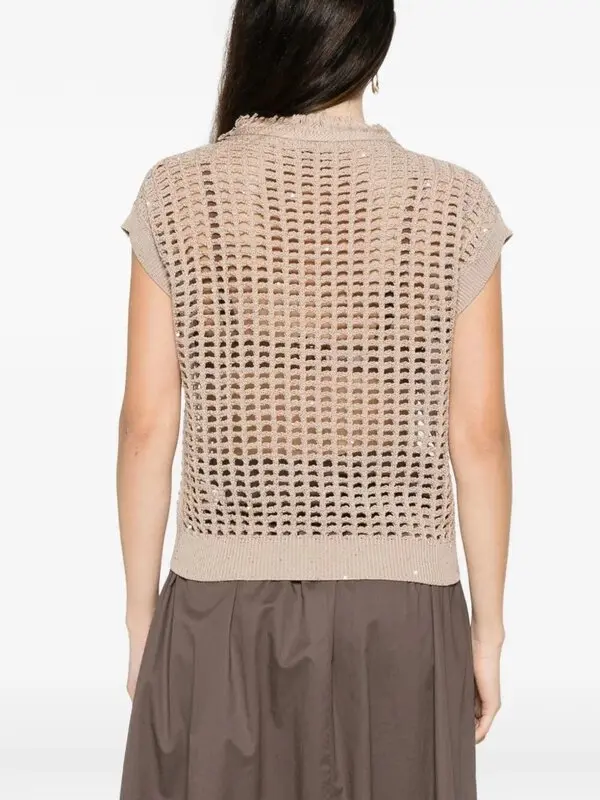 Peserico Sleeveless Crocheted Sweater