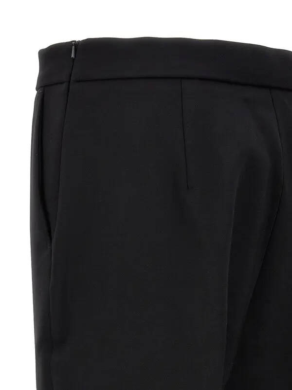 Max Mara Nepeta Cropped Wool Crêpe Pants - Black