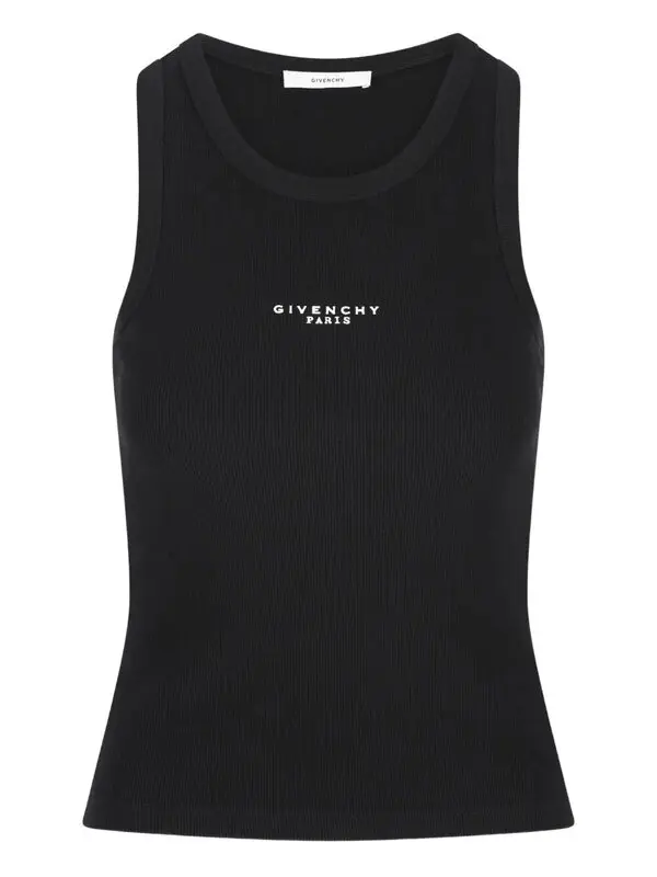 Givenchy Ribbed Cotton Tank Top With Logo - Multicolor
