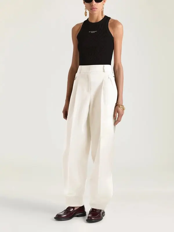 Givenchy Ribbed Cotton Tank Top With Logo - Multicolor