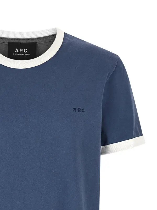 A.p.c. Logo Embroidery T-shirt - Blue