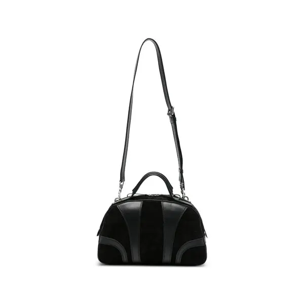 Dries Van Noten Suede And Calf Leather Paneled Tote Bag - Black