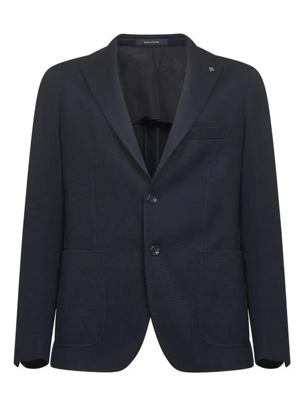 Tagliatore Blue Jersey Montecarlo Single-breasted Blazer - Multicolor