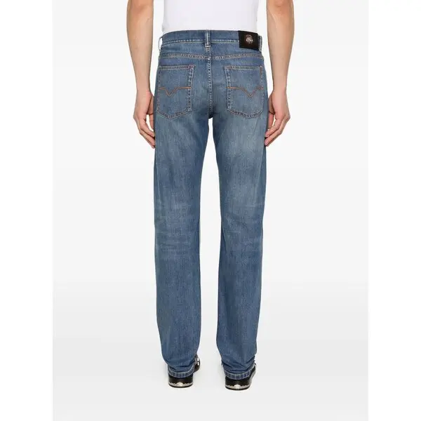 Versace Denim Regular Fit Straight-leg Jeans - Blue