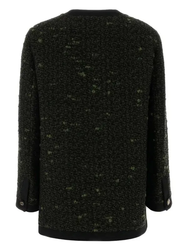 Gucci Green And Black Bouclé Wool Jacket