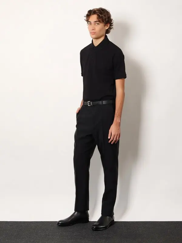 Saint Laurent Cotton Blend Polo Shirt With Cassandre Embroidery - Multicolor