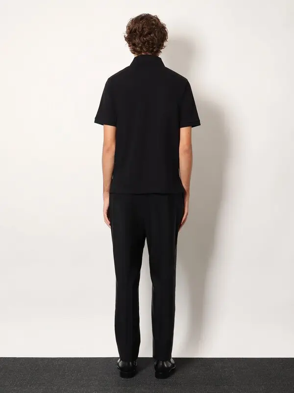Saint Laurent Cotton Blend Polo Shirt With Cassandre Embroidery - Multicolor