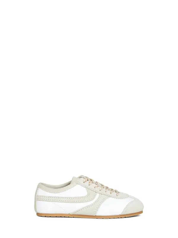 Dries Van Noten White Nappa Leather Sneakers With Two-tone Laces - Multicolor