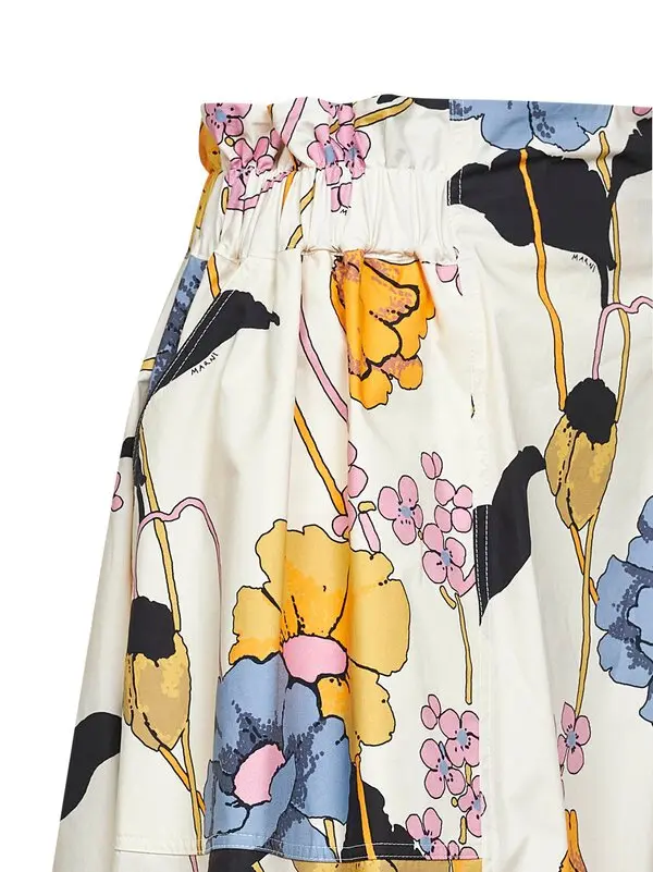 Marni Melodia-printed Poplin Midi Skirt - Multicolor