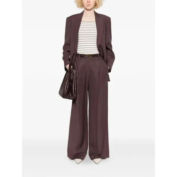 Brunello Cucinelli Wide Leg Pleated Front Trousers