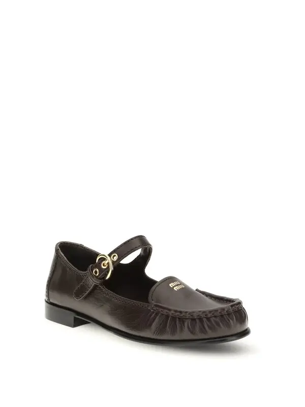 Miu Miu Buckled Leather Loafers