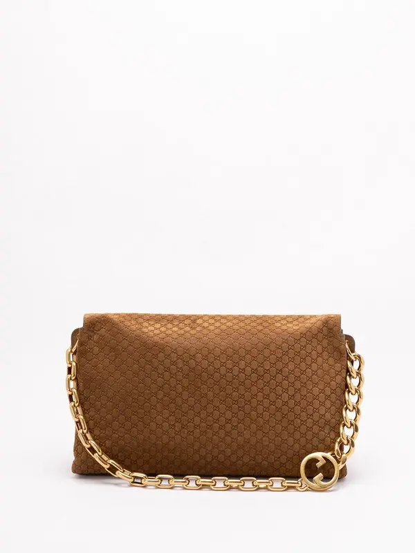 Gucci Gg Monogram Calf Leather Shoulder Bag