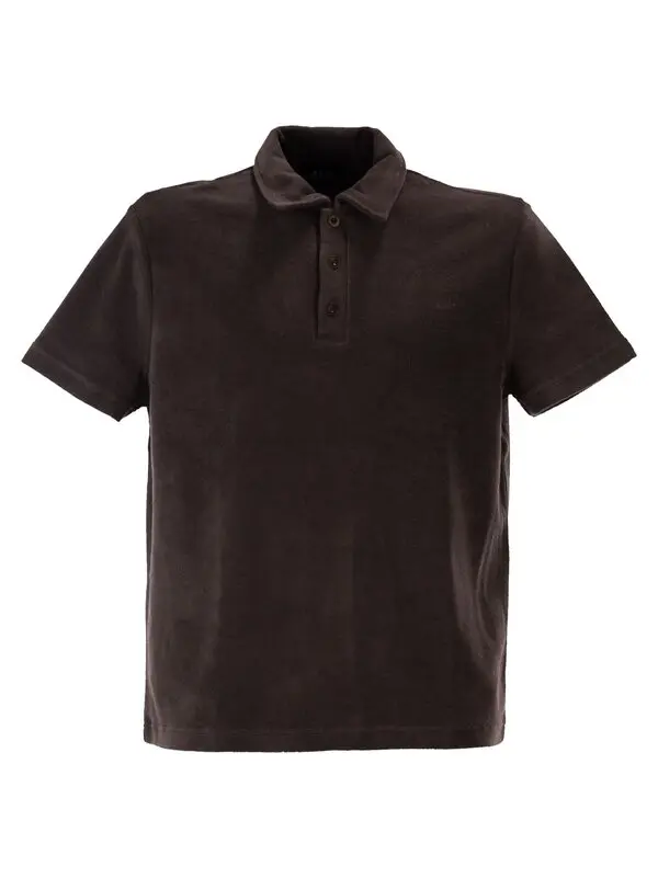 A.p.c. Julian Organic Cotton Terry Polo Shirt - Brown