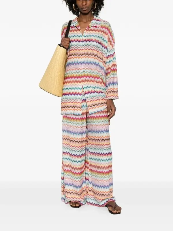Missoni Viscose Patterned Wide-leg Pants