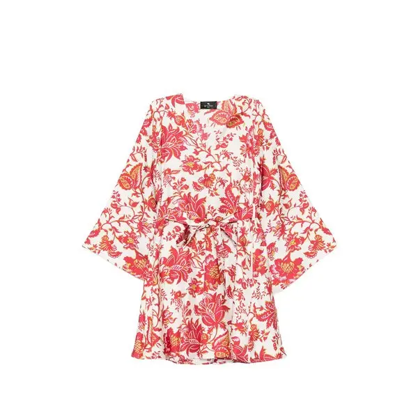 Etro Floral Print Silk Day Dress