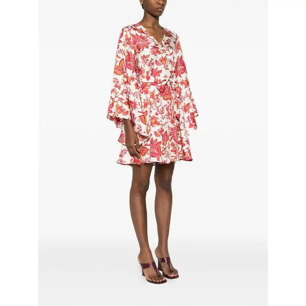 Etro Floral Print Silk Day Dress - White