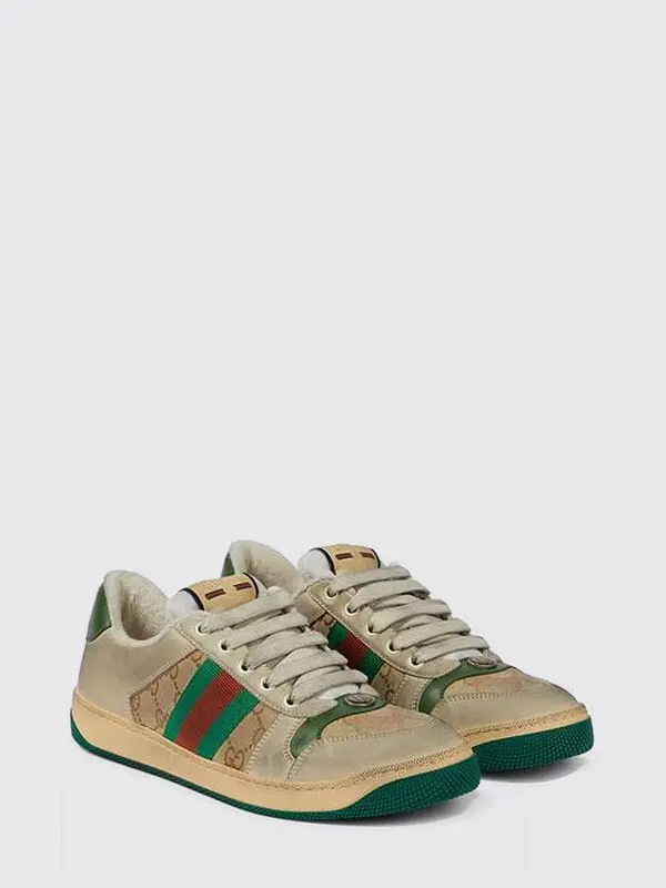 Gucci Gg Canvas & Leather Sneakers