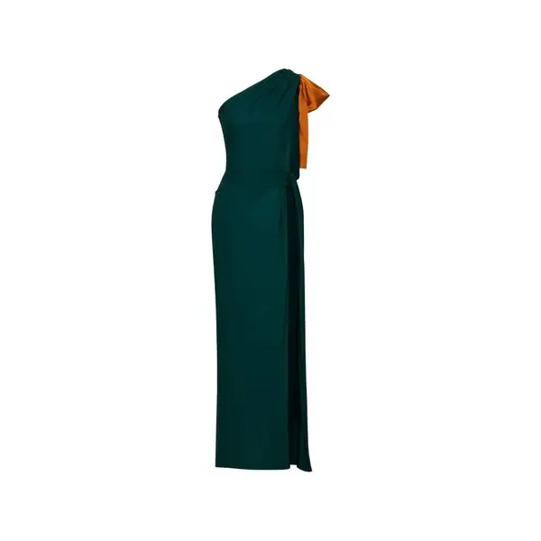 Saint Laurent One-shoulder Evening Dress With Bow Detail
