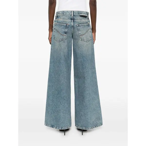Stella McCartney Lace-up Detail Wide-leg Jeans - Blue