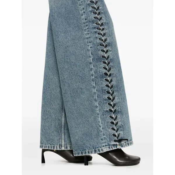 Stella McCartney Lace-up Detail Wide-leg Jeans - Blue