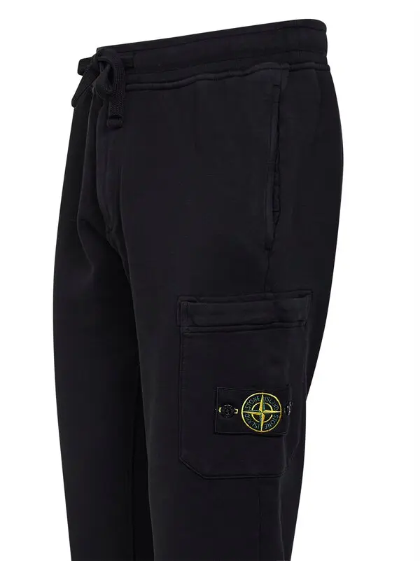 Stone Island Black Organic Cotton Jogger Trousers - Multicolor