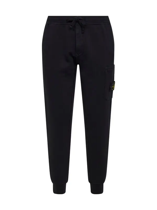 Stone Island Black Organic Cotton Jogger Trousers - Multicolor
