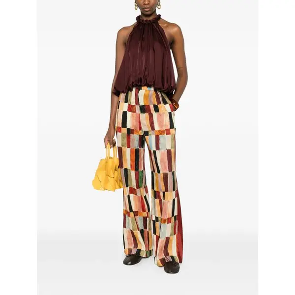 Zimmermann Halter Neck Silk Top With Braided Trim