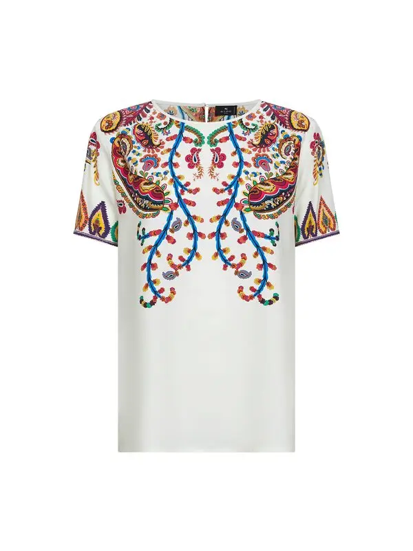 Etro Silk Paisley Print T-shirt